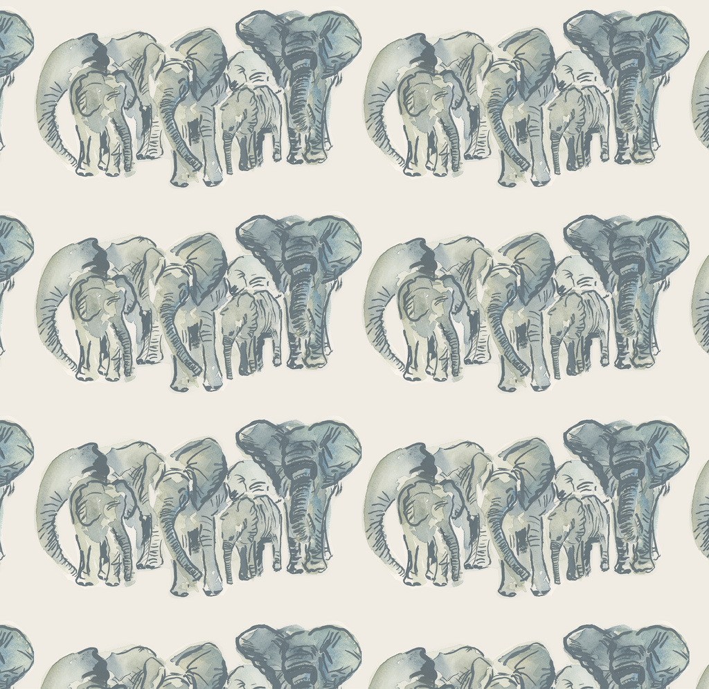 Elephant Pattern Wallpaper Art